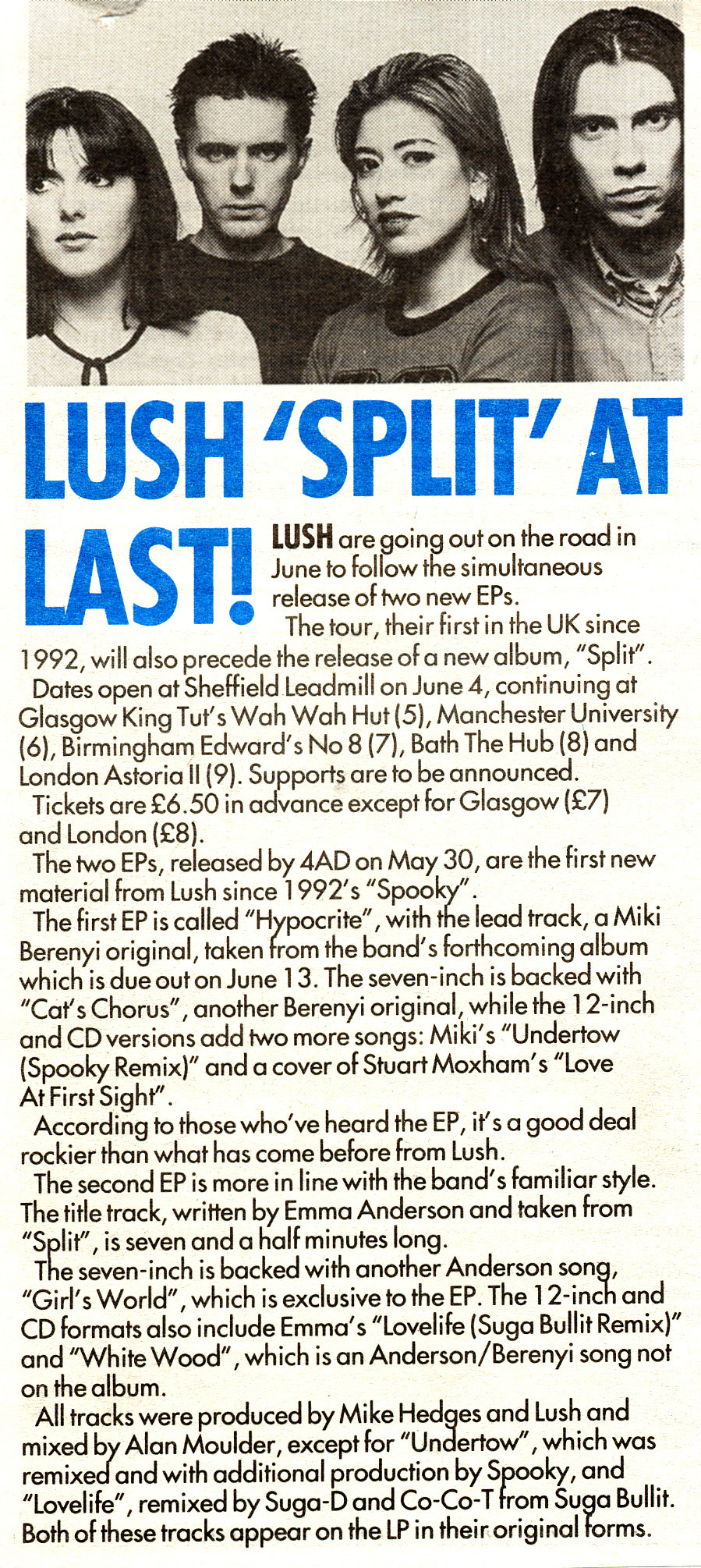 LUSH Remembered - Brief Articles